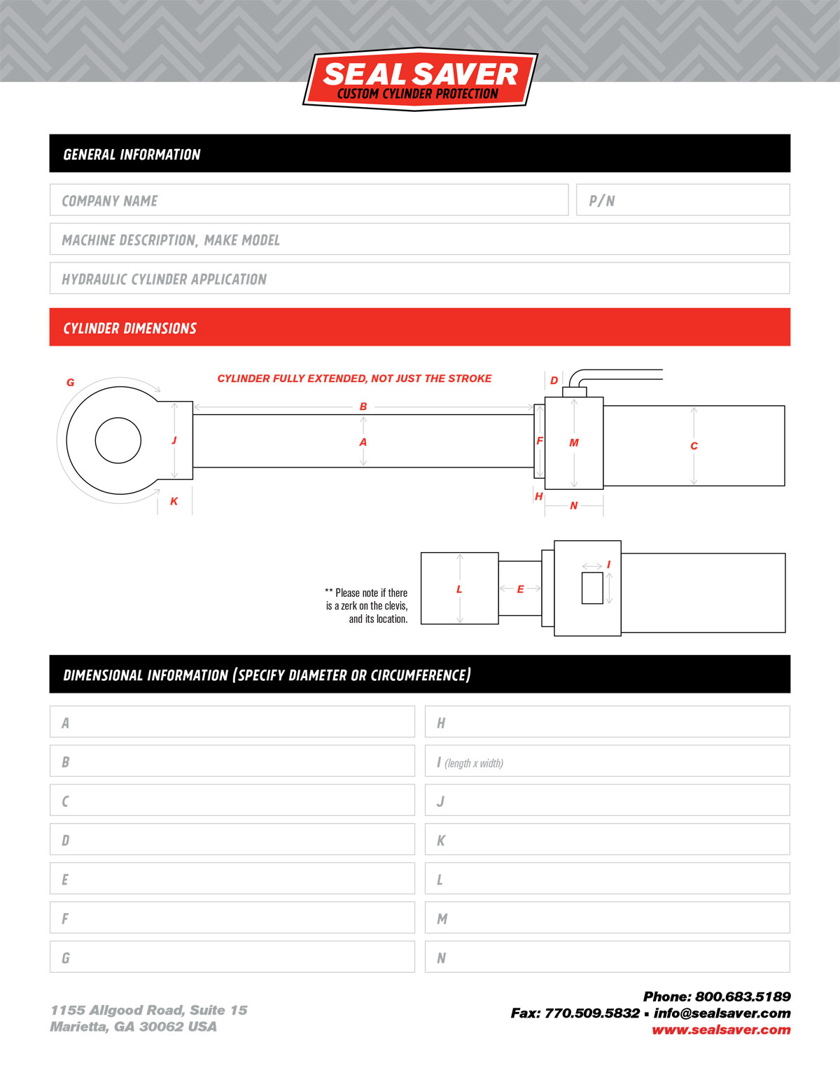 Seal Saver Downloadable Spec Sheets